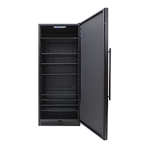 BRAMA Apartment Size Refrigerator 21 Cu. Ft. Full Fridge for Kitchen, Apartment, Pantry, Garage, House with Adjustable Glass Shelves and Blue LED Lighting, Single Zone, 29.5 inch wide, Black