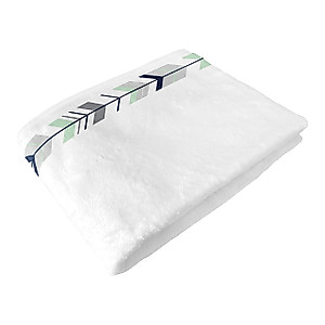 Sweet Jojo Designs Woodland Arrow Boy or Girl Milestone Blanket Monthly Newborn First Year Growth Mat Baby Shower Memory Keepsake Gift Picture - Grey Navy Blue and Mint Green Gender Neutral