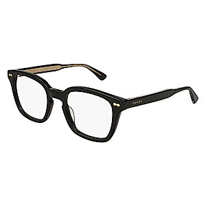 Gucci GG 0184O 001 Black Plastic Square Eyeglasses 50mm
