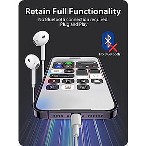 2 Packs - iPhone Earbuds with Lightning Connector [No Bluetooth Required] Headphones Wired for iPhone,[MFi Certified] Built-in Mic & Volume Control, Earphones Compatible with iPhone 14/13/12/SE/11/X