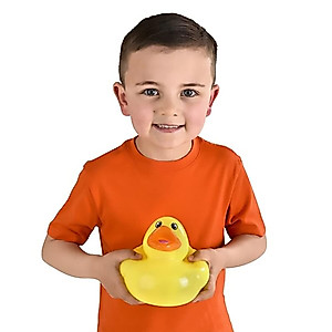The Dreidel Company Giant Glitter Rubber Duck Toy with Sound Assortment Duckies for Kids, Bath Birthday Gifts Baby Showers Summer Beach and Pool Activity, 6" (3-Pack)