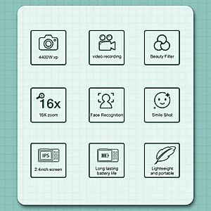 Pocket Digital Camera, 44MP 16X Zoom Autofocus Camera, Compact Portable Camera, 2.4 Inch IPS Display, Manually Focus for Travel, Wedding Ceremonies (Pink)