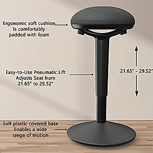 Ergooffile Standing Desk Chair with 360-Degree Standing Desk Chair with Memory Foam Seat Cushion, Lightweight & Flexible, Fully Assembled
