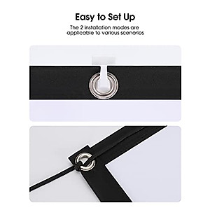 Projector Screen 120 inch, Osoeri 4K 16:9 HD Rear Front Projector Screen Anti-Crease Foldable Projection Screen Double-Sided Portable Outdoor Indoor Projector Screen for Movie Home Theater Yard Travel