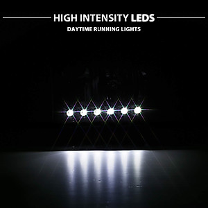 AmeriLite Black 1pc Unit Replacement Headlights w/LED Parking For Ford 2000-2004 Excursion / 99-04 Super Duty - Passenger and Driver Side