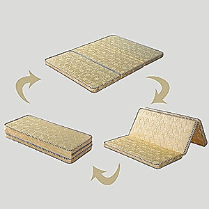 QQCC Mattress Topper Bed Massage Mattress Topper Hard Mattress Natural Coir Mattress Pad for Single Double Size (Color Classification : Gold, Size : 135x200cm)
