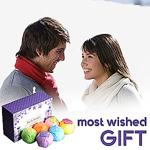 Bath Bombs Gift Set - The Best Ultra Bubble Fizzies with Natural Dead Sea Salt Cocoa and Shea Essential Oils, 6 x 4.1 oz, The Best Birthday Gift Idea for Her/Him, Wife, Girlfriend, Women