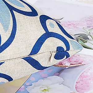 Set of 4 Decorative Waterproof Throw Pillow Covers Outdoor Boho Floral Cushion Covers for Patio Furniture Porch , 18x18 Inch