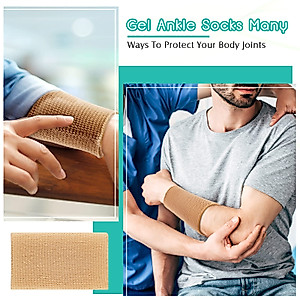 4 Pieces Ankle Gel Sleeve Padded Socks Ankle Protector Gel Sleeve Socks Gel Pads Ankle Support Brace Pad Skateboard Accessories for Skating Riding Ski Ankle Protection Foot Support Socks