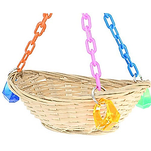 1914 Basket Swing Bonka Bird Toys Bamboo Colorful Chew Swing Hanging Parrot Quaker Parrotlet Budgie