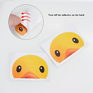 LUAATT Duck Peeker Rear View Mirror/Windshield Decal,2 Pcs Cute Duck Car Mirror Sticker Vinyl Truck Window Sticker