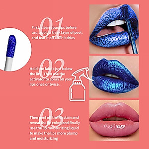 5 Colors Lip Stain, Peel Off Lip Stain Lip Tint, Tear Off Lipstick Waterproof Long Lasting Peel Reveal Lip Stain, Tattoo Color Lip Gloss, Non-stick Cup Lip Stain Tint Lip Makeup for Women Girls