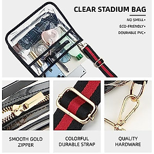 WEIMZC Clear Crossbody Bag Stadium Approved, Adjustable Shoulder Strap Clear Purse Bag for Concerts Sports Events Festivals(Color2)