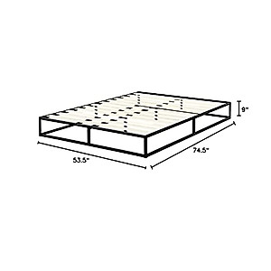 Olee Sleep 9 Inch Modern Metal Platform Bed Frame/Wooden Slats/Mattress Foundation/Wood Slat Support/No Box Spring Needed, Full, Black