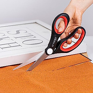 LIVINGO All Purpose Scissors Set - 4 Pack Sharp Multipurpose Heavy Duty Shears for Kitchen Cooking Sewing Fabric Cutting Poultry Food Paper Craft Office Household School Multi Pack Utility Shears