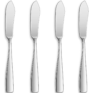 KEAWELL Premium 4-Piece 7" Louis Butter Knives, 18/10 Stainless Steel, Dishwasher Safe