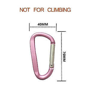 Large Carabiners Keychain 3" Aluminum D Shape Premium Durable D-Ring Carabiner Clip Hook Camping Accessories Snap Link Key Chain Durable Improved Design (2pcs Pink)