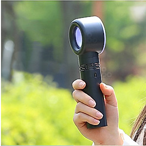 LZLRUN Protable Handheld Cooling Bladeless Fan USB Mini Fan Desktop Bladeless Fan Rechargeable Quiet 3 Gear (Black)