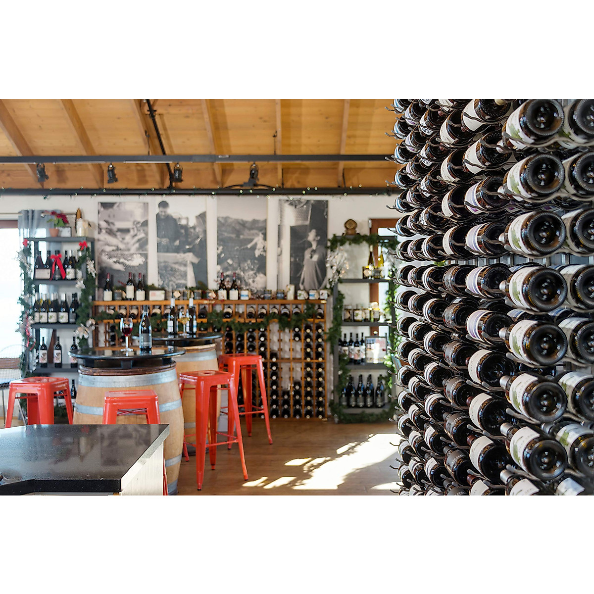 VintageView W Series Wine Rack 1-6 Bottle Wall Mounted Wine Rack (Brushed Nickel) Stylish Modern Wine Storage with Label Forward Design