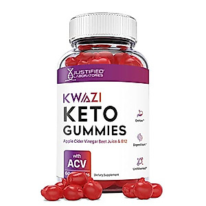 Justified Laboratories Kwazi Keto Gummies 1000MG ACV with Pomegranate Juice Beet Root B12 60 Gummys