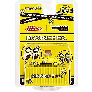 VW Beetle Low Ride Yellow with Roof Rack and Luggage Mooneyes Collaboration Model 1/64 Diecast Model Car by Schuco & Tarmac Works T64S-006-ME1