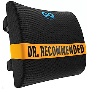 Everlasting Comfort Lumbar Support Pillow for Office Chair Back - Improve Posture While Sitting - Memory Foam Cushion Design for Computer Desk, Car, Gaming, Couch, Recliner