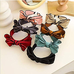 Sluxa Bow hairbands for women， cloth Hair Accessories，Knotted Twist Cloth Adult Solid Color Green Headbands for Women.…