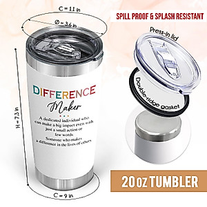 AXIARA Difference Maker Gifts For Women - Christmas, Birthday Gifts For Women, Thank You Gifts For Boss, Leader, Employee Appreciation Gifts For Coworkers, Teachers - 20 Oz Stainless Steel Tumbler
