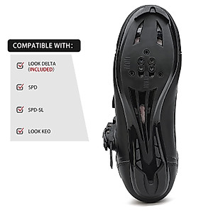 Womens Cycling Shoes Compatible with Peloton Bike Clip in Ladies Indoor Cycling Road Bike Riding Biking Shoes, Pre-Installed Delta Cleats Size 8.5 Black Pink