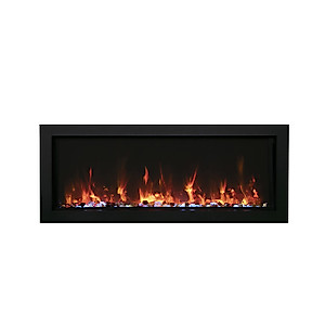 Amantii Panorama Indoor/Outdoor Extra Slim Built In Electric Fireplace (BI-60-XTRASLIM), 60-Inch