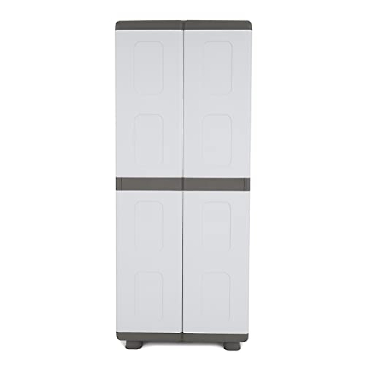 Homeplast Myrto Plastic 2 Door Weatherproof Indoor Outdoor Shoe Footwear Rack for Balconies, Hallways, and Bathrooms, Holds 40 Pairs, Gray/Anthracite