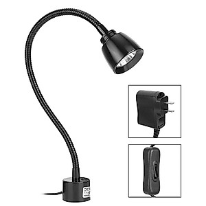 CHICIRIS 7W LED Machine Tool Lamp, Metal LED Working Light with Magnetic Base, Flexible Gooseneck Work Lamp, for Reading Lamp, Headboard CNC Punching Machine US Plug