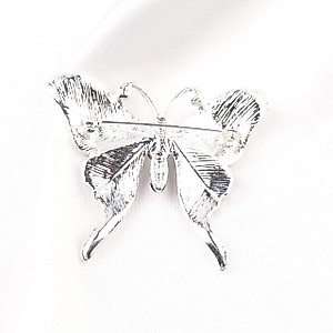 FEELMEM Crystal Rhinestone Butterfly Brooch Pin Blue Color Butterfly Brooches for For Women Girls Wedding/Banquet/Birthday Party (purple)