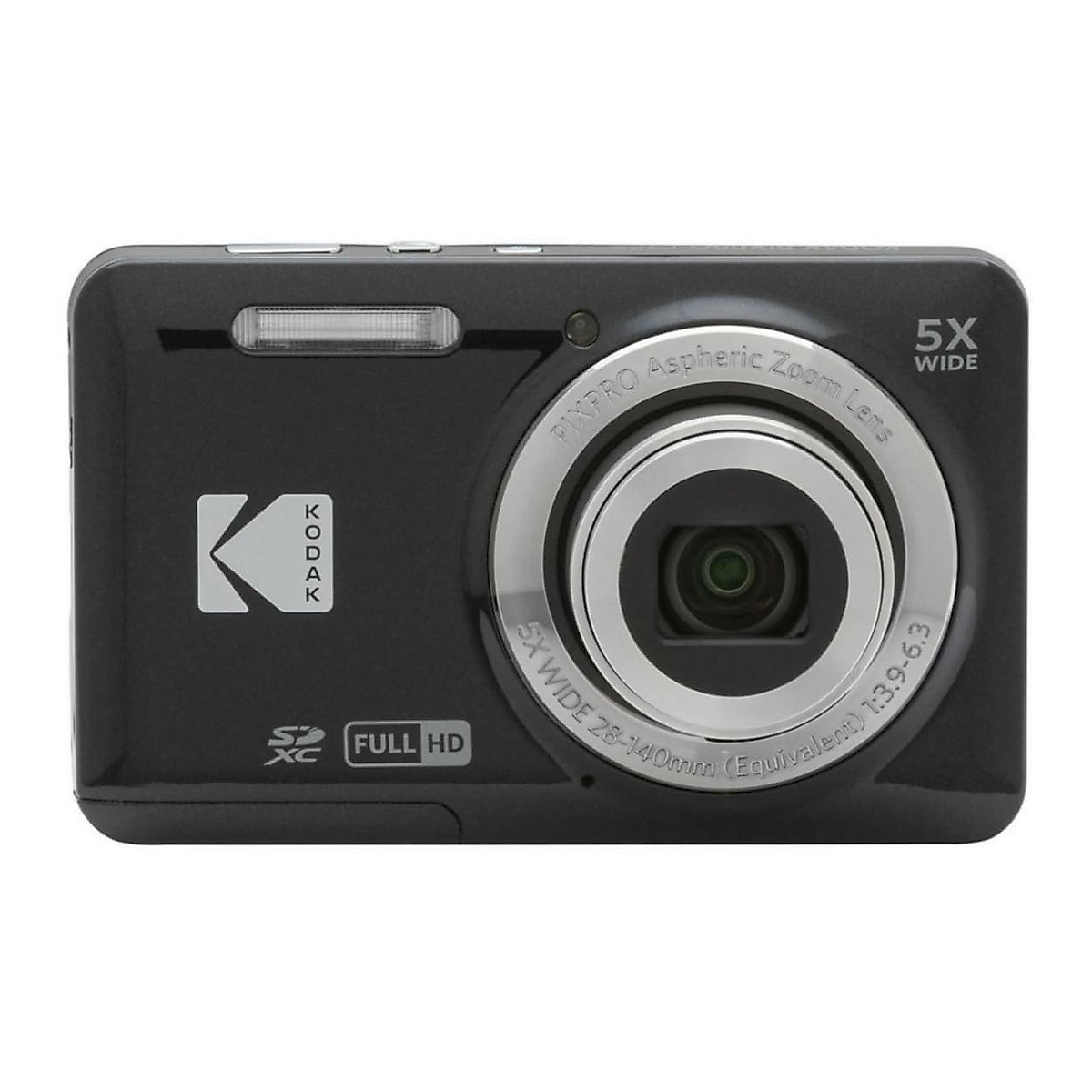 Kodak PIXPRO Friendly Zoom FZ55 Digital Camera (Black) Bundle with Case for Compact Cameras, and Kodak 32GB Class 10 UHS-I U1 SDHC Memory Card (3 Items)