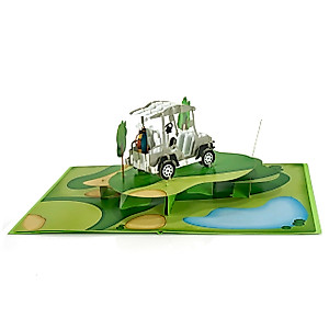 CUTPOPUP Birthday Card for Men, Fathers Day Card Pop Up, Father's Day, Birthday 3D Greeting Card for Husband, Son, Dad, Grandpa (Golf)