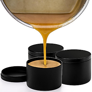 Coloch 24 Pack 8 Oz Black Candle Tin with Lid, Metal Cylinder Candle Making Container Travel Small Storage Tin Can for DIY Candles, Crafts, Holiday Gifts, 3x2.3 Inches