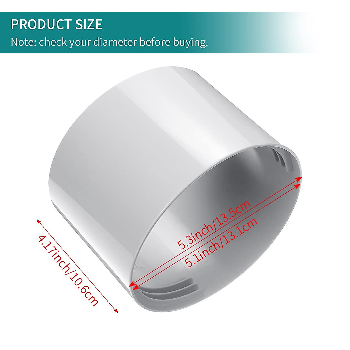 Air Conditioner Hose Extention Coupler 5 Inches, Portable A/C AC Exhaust Vent Hose Connector Coupling, Support Clockwise and Counter-clockwise Thread, ACHose Coupler Coupling Extension