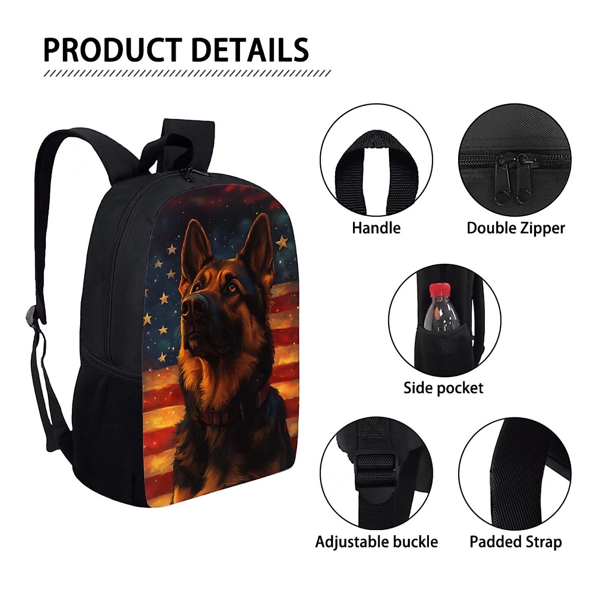 FOR U DESIGNS Universe Horse Backpack Set 3 Piece,High School Backpack for Women Teen Girls