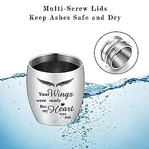 Small Urn Set of 2, Stainless Steel Mini Urn Set, Small Keepsake Urn for Human Ashes, Ashes Holder