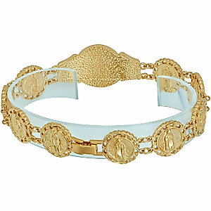 LIFETIME JEWELRY Lady of Guadalupe Emblem Link Bracelet for Men & Women 24K gold plated (7)
