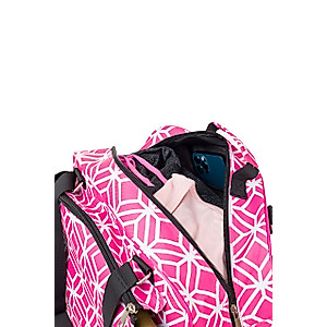 Thorza Pickleball Bag for Women with Paddle Holder, Mesh Side Pocket, Large Inner Storage, Carry Handle, and Adjustable Shoulder Strap, Sports Equipment for Amateurs and Pros, Pink