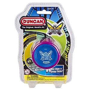 Duncan Toys Butterfly XT Yo-Yo with String, Ball Bearing Axle and Plastic Body, String Trick Yo-Yo, Purple with Blue Cap