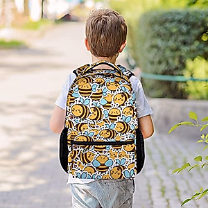 CUNEXTTIME Bee Backpack for Girls Boys, 16 Inch Cute Bookbag with Large Capacity, Durable Lightweight Travel Laptop School Bags