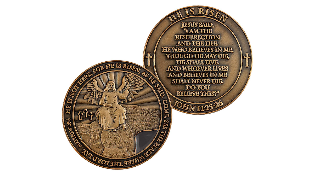 Easter Resurrection Coin - He Is Risen, Bulk Pack of 3