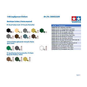 TAMIYA 32589 1/48 German Tank Destroyer Elefant Plastic Model Kit