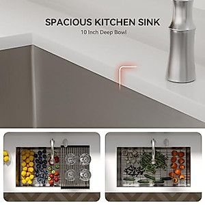 32 Undermount Kitchen Sink - Lordear 32 Inch Undermount Sinks Stainless Steel Single Bowl Kitchen Sink Under Counter Basin 32X19X10 Inch Round Corner