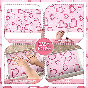 12 Sheets Valentine's Day Heart Drawer Liners for Dresser Scented Drawer Liners Drawer Paper Liner Non-Adhesive Scented Liners for Drawers Fragrant 15.7 x 22.8 in for Shelf Closet Bedroom