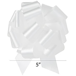 Berwick The Perfect Bow Pull Ribbon, 5.5" Finished Size with 20 Loops, White, 50 Piece
