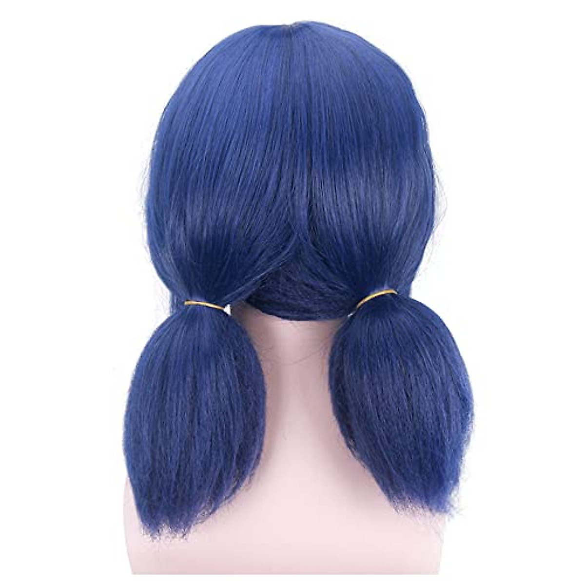 DAZCOS Anime Cosplay Wig For Girls Women Blue Hair With Red Rope