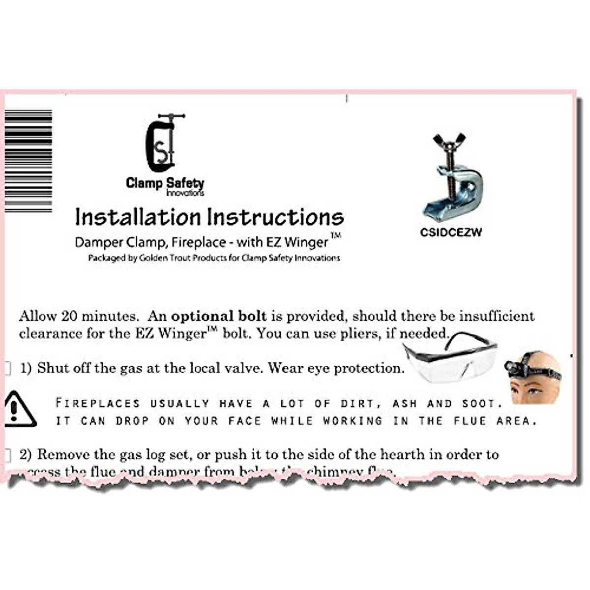 Damper Clamp, Fireplace - with EZ Winger
